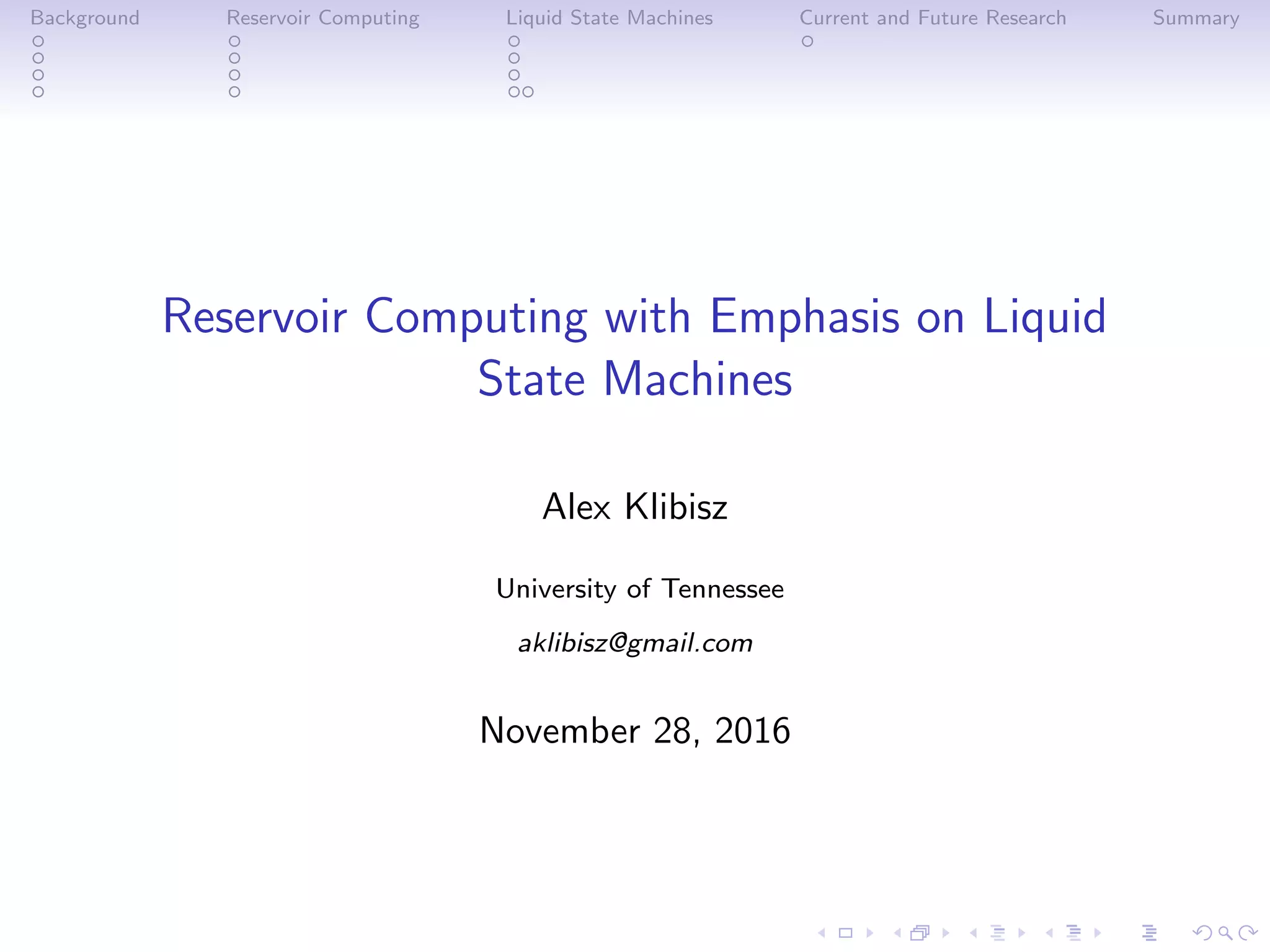 Reservoir Computing Overview (with emphasis on Liquid State Machines) | PDF