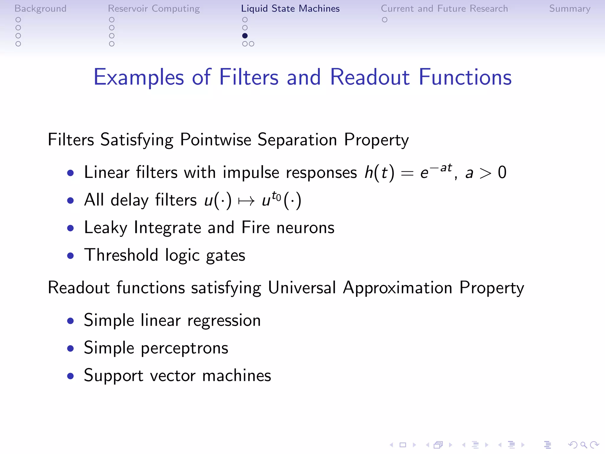 Reservoir Computing Overview (with emphasis on Liquid State Machines) | PDF
