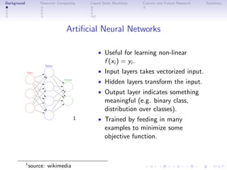 Reservoir Computing Overview (with emphasis on Liquid State Machines) | PDF