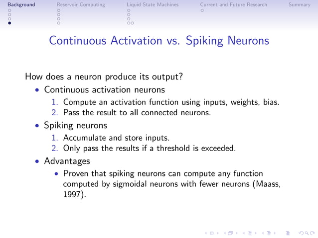 Reservoir Computing Overview (with emphasis on Liquid State Machines ...