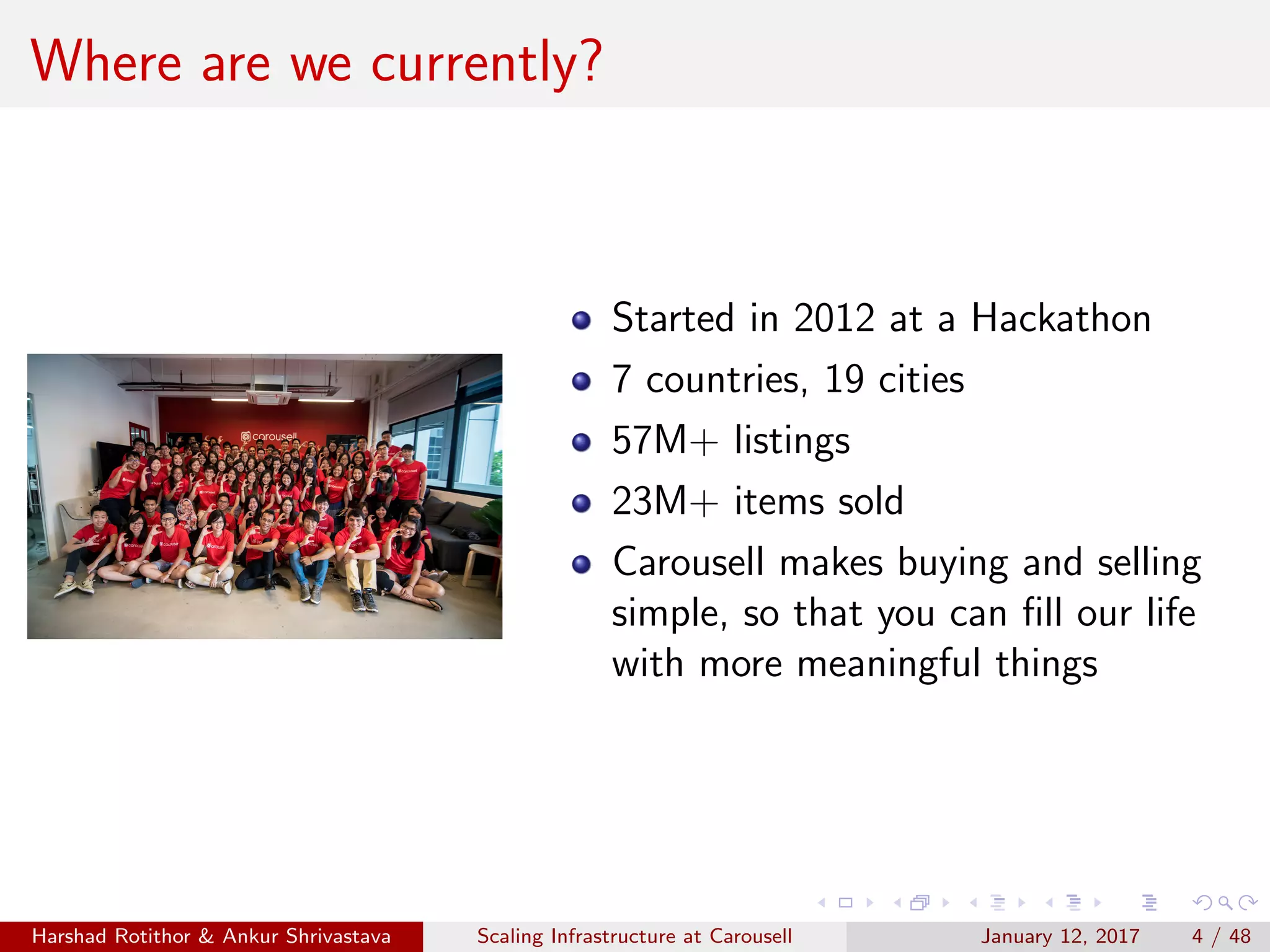 Scaling Infrastructure at Carousell | PPT