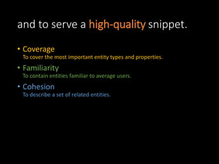 Generating Illustrative Snippets for Open Data on the Web | PPTX