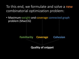 Generating Illustrative Snippets for Open Data on the Web | PPT