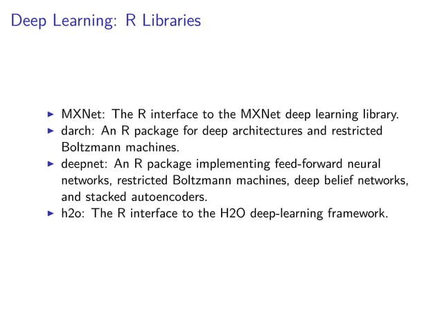 Machine Learning and Deep Learning with R | PPT
