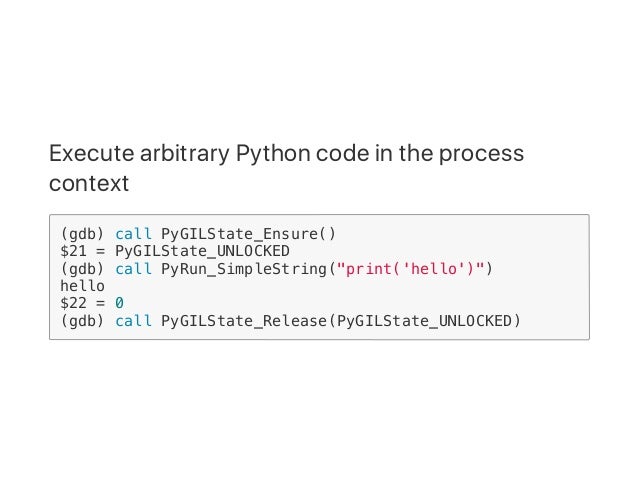 Debugging Python with gdb