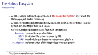 Intro to Hadoop ecosystem and Apache Kylin | PPT