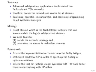 Fault-tolerant topology and routing synthesis for IEEE time-sensitive networking | PPT