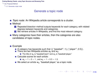 Finding Missing Tweets using Topic Structure and Browsing Time | PPT