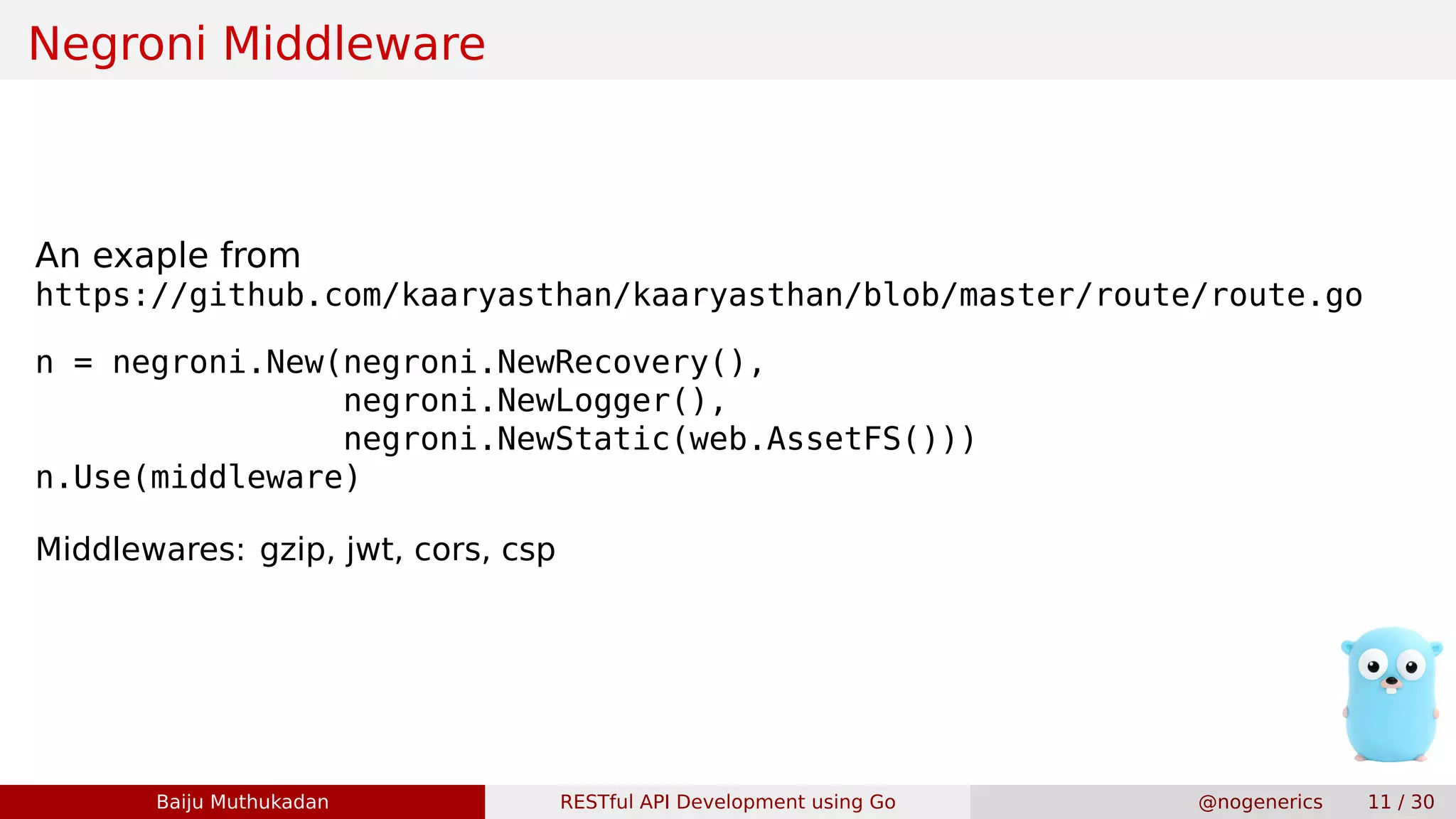 RESTful API Development using Go | PPT