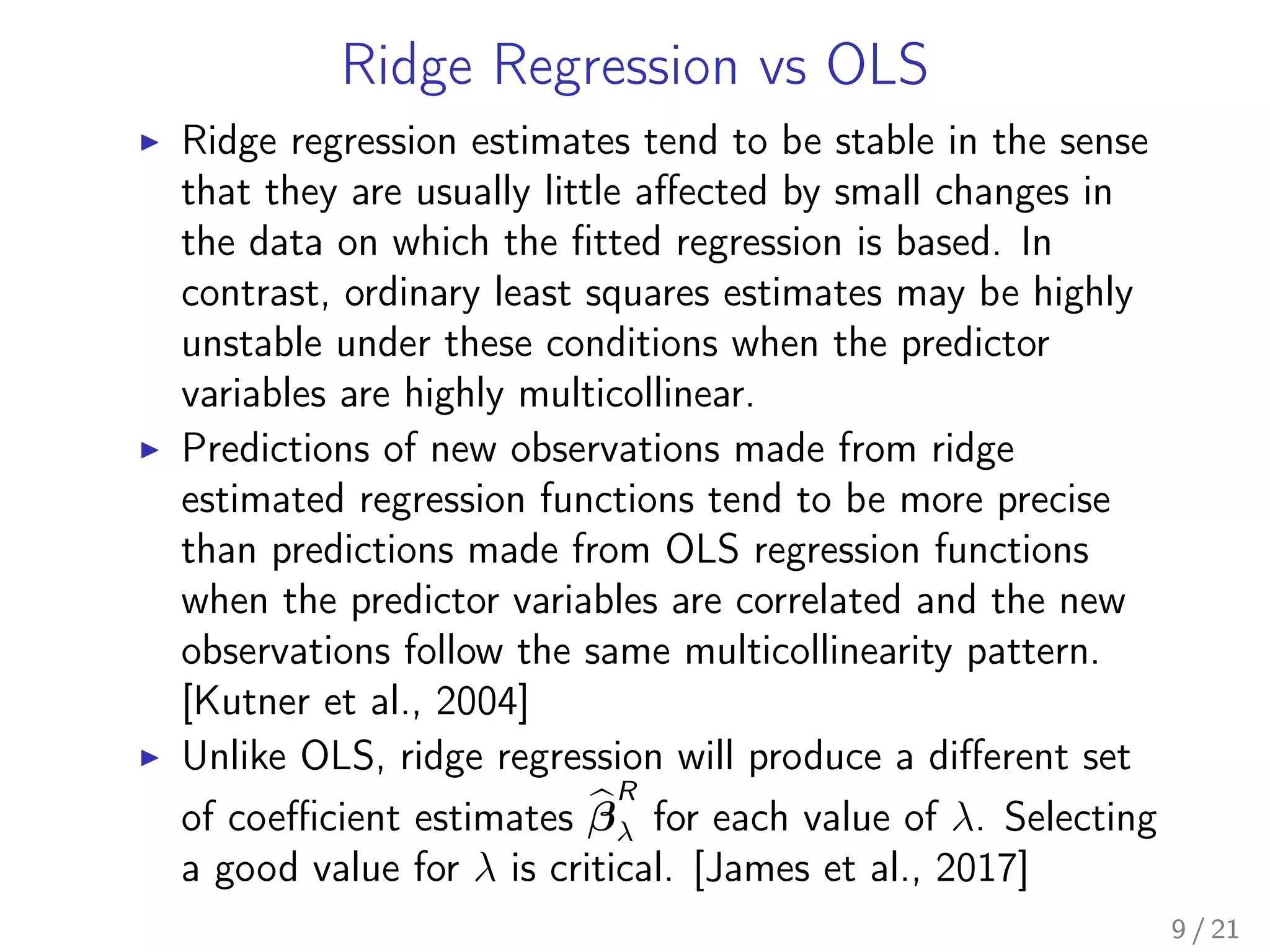 Visual Explanation of Ridge Regression and LASSO | PDF