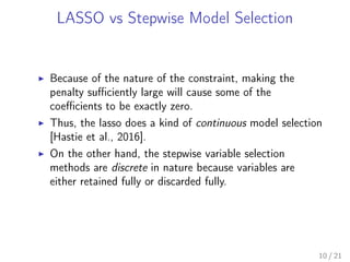 Visual Explanation of Ridge Regression and LASSO | PDF