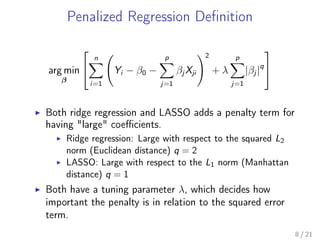 Visual Explanation of Ridge Regression and LASSO | PDF