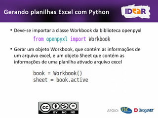 Manipulando Planilhas Excel com Python | PPT