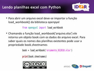 Manipulando Planilhas Excel com Python | PPT