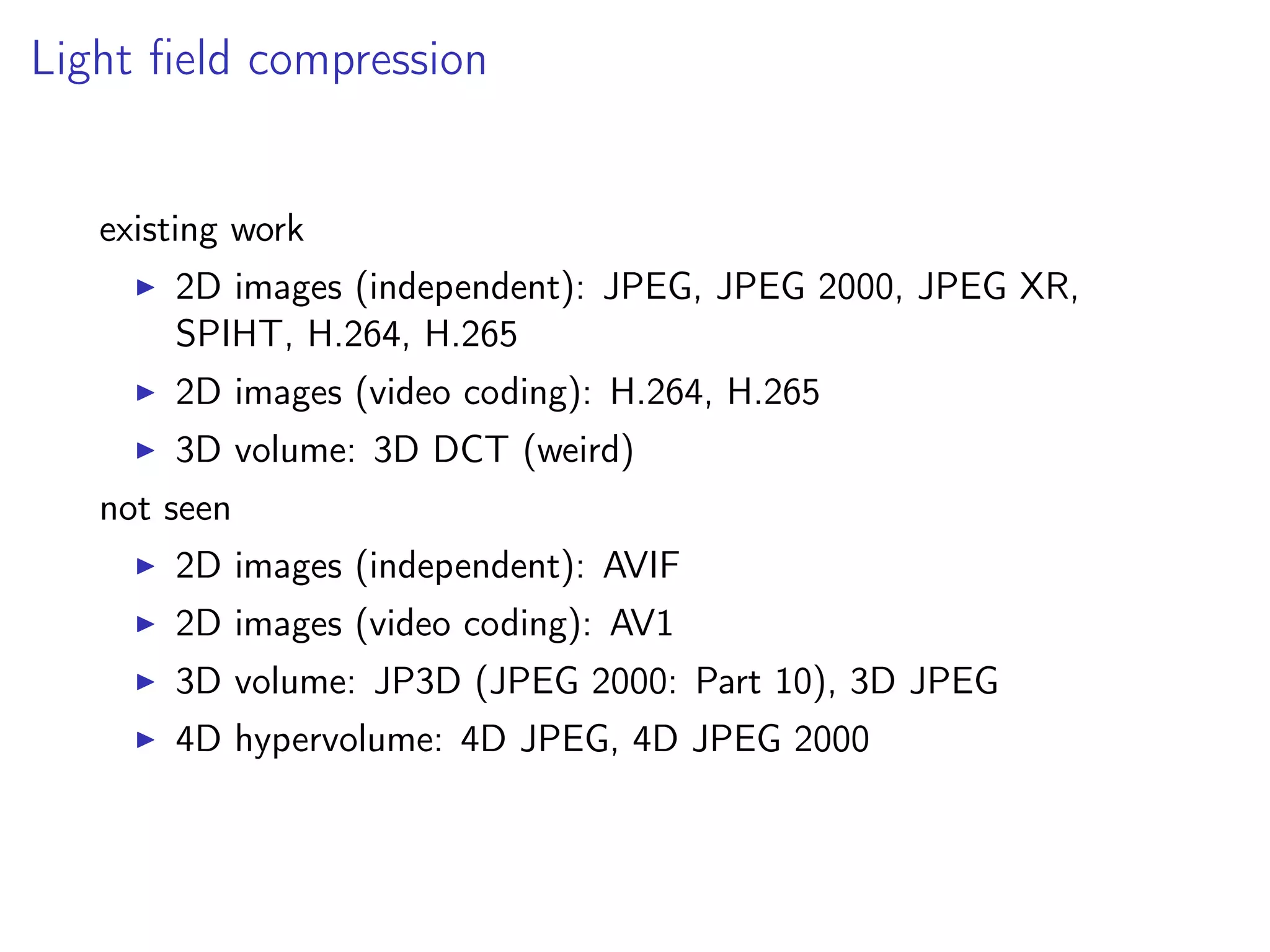 Lossy Light Field Compression | PDF