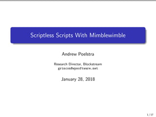 Grincon U.S. 2019 Scriptless Scripts | PDF