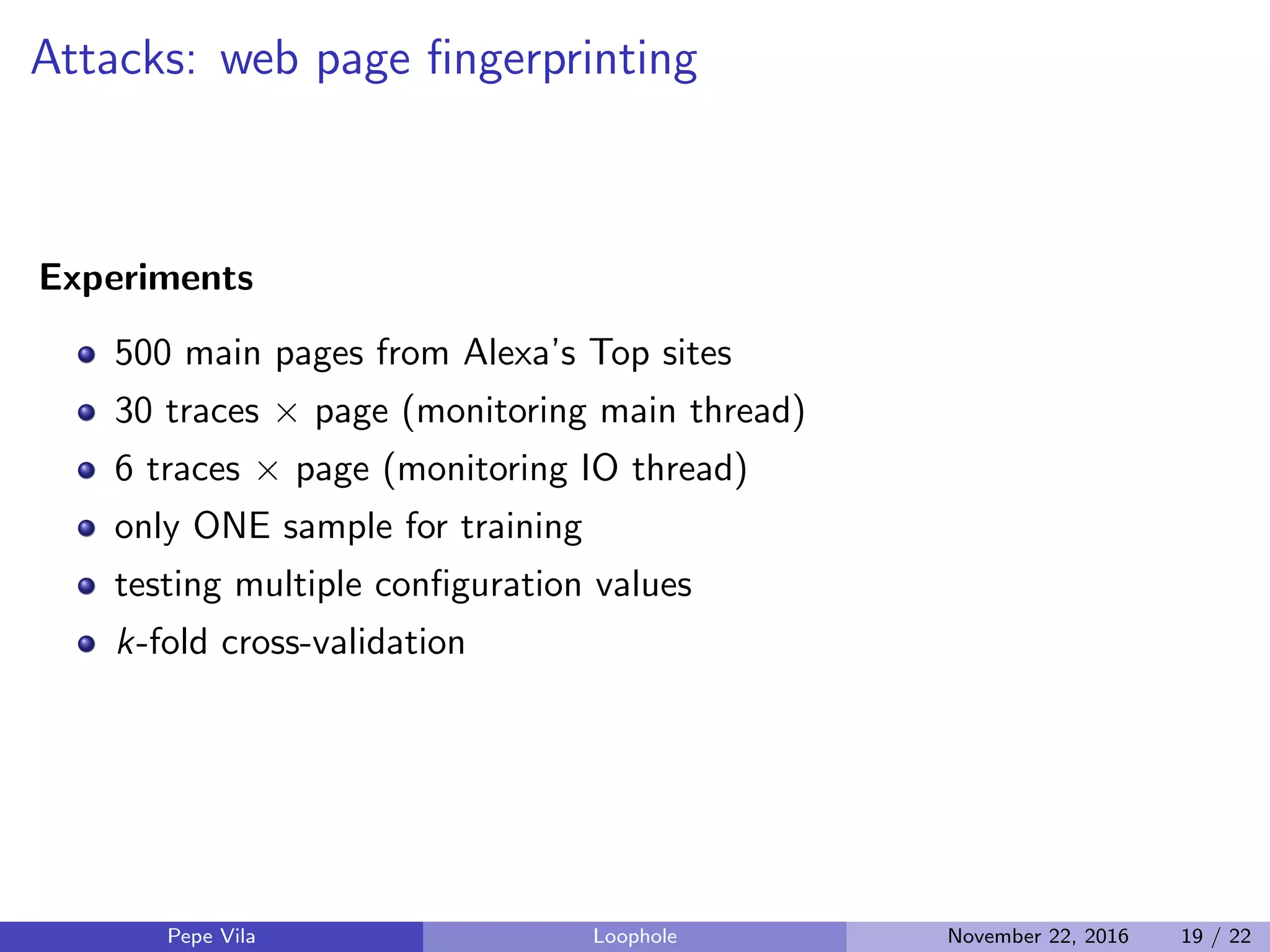 Loophole: Timing Attacks on Shared Event Loops in Chrome | PDF