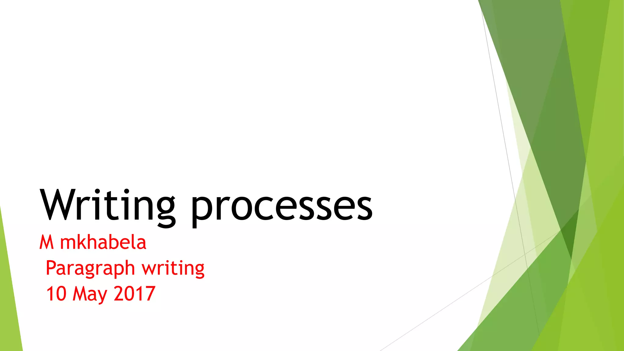 ENGLISH PARAGRAPH WRITING | PPT