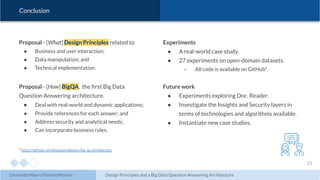 Design Principles and a Software Reference Architecture for Big Data Question Answering Systems ...