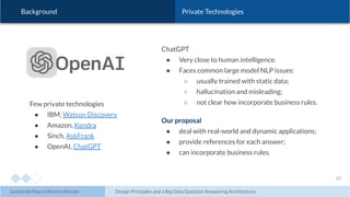 Design Principles and a Software Reference Architecture for Big Data Question Answering Systems ...