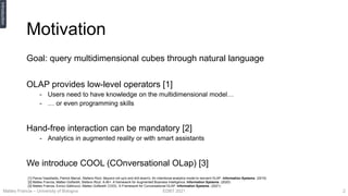 [EDBT2021] Conversational OLAP in Action (Best Demo Award EDBT2021) | PPT