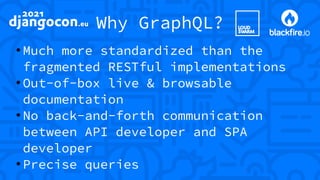 Build, deploy and scale: Django, GraphQL and SPA (DjangoCon EU 2021) | PPT