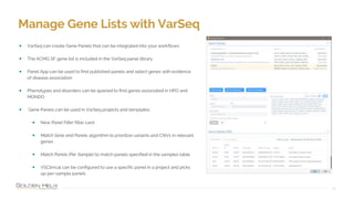 Creating & Managing Reusable Gene Lists with VSClinical | PPT