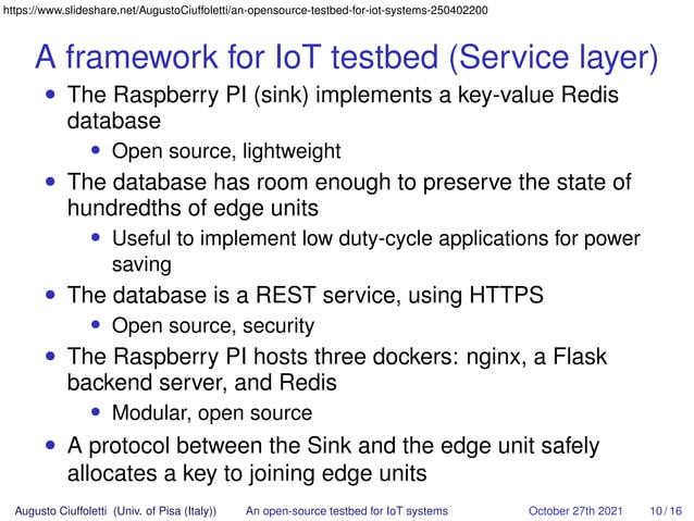 An open-source testbed for IoT systems | PPT
