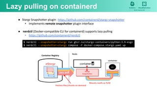 Faster Container Image Distribution on a Variety of Tools with Lazy Pulling | PPT