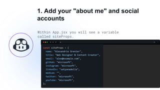 JavaScript Portfolio Site with GitHub Codespaces | PPT