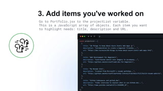 JavaScript Portfolio Site with GitHub Codespaces | PPT