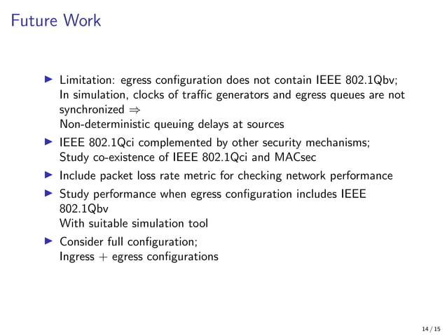 Selection Of Fdi Tolerant Time Sensitive Networking Tsn Based Architecture Ppt