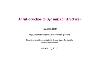 An Introduction to Dynamics of Structures | PDF