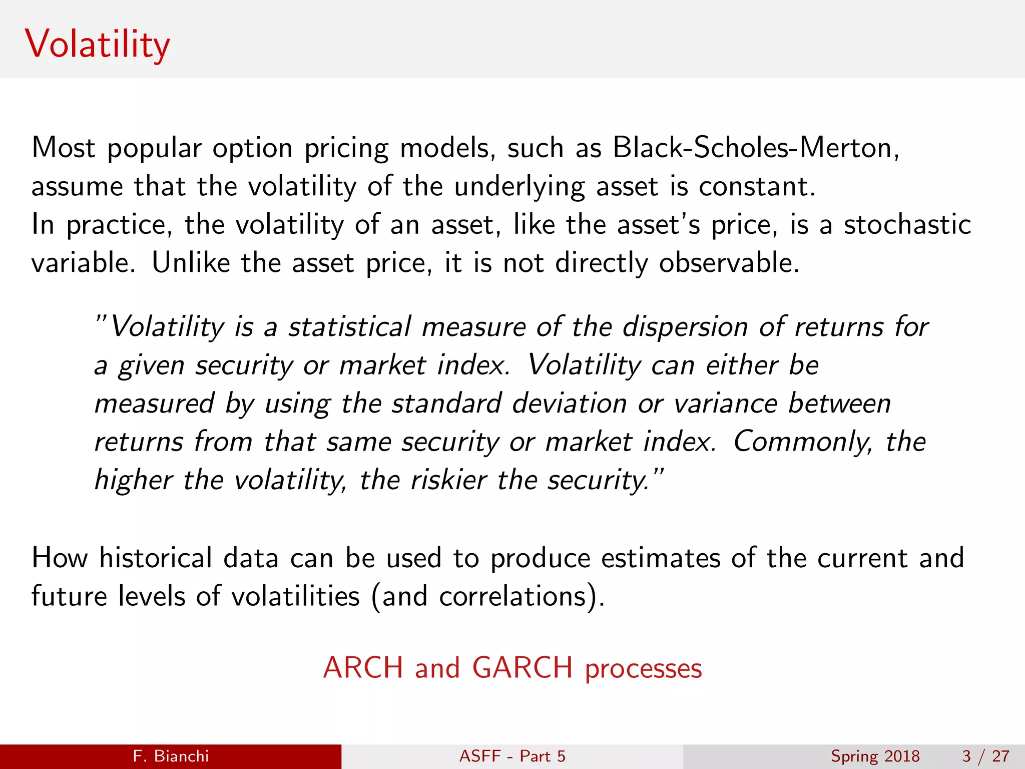 Arch & Garch Processes | PDF
