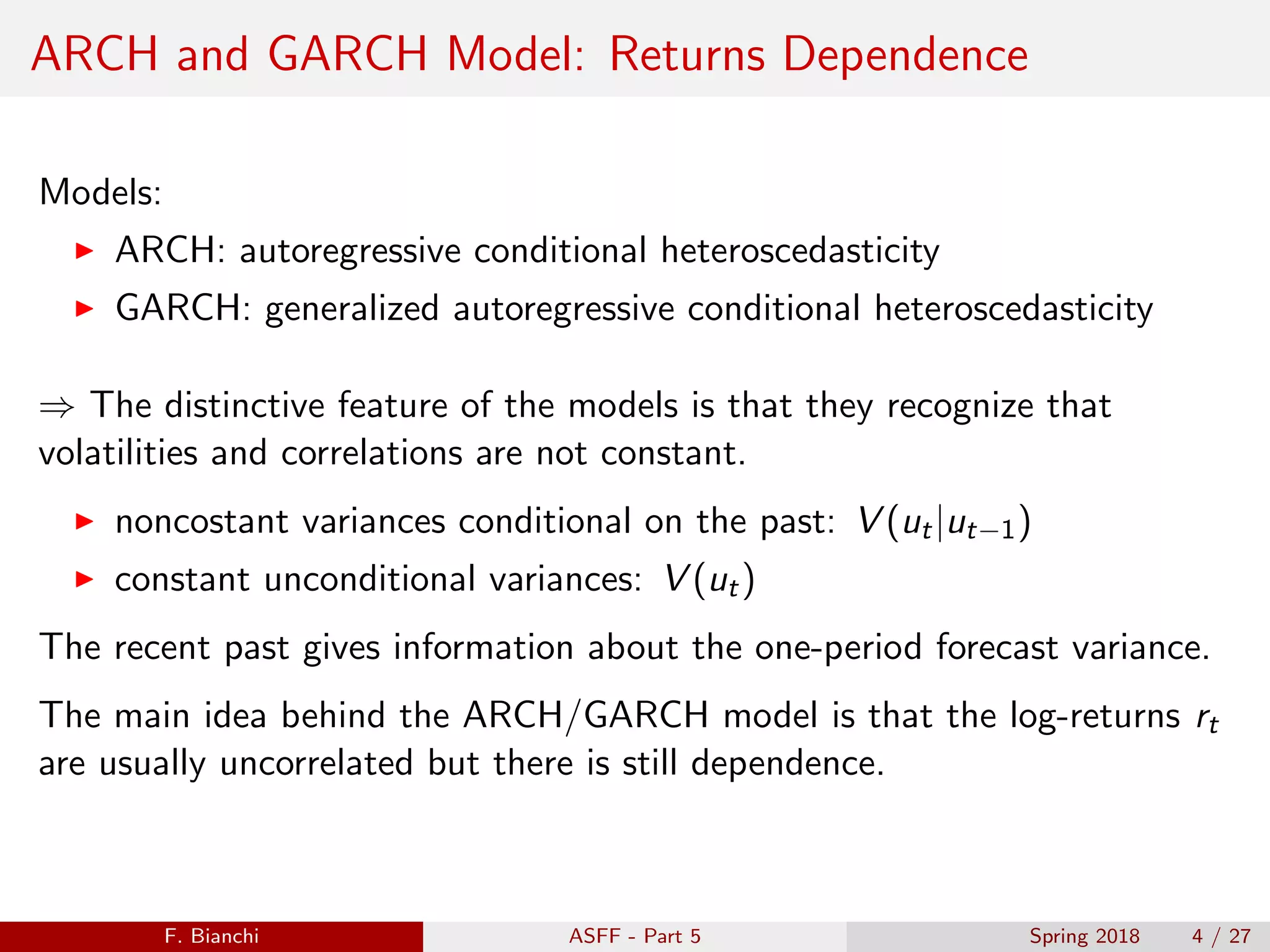 Arch & Garch Processes | PDF