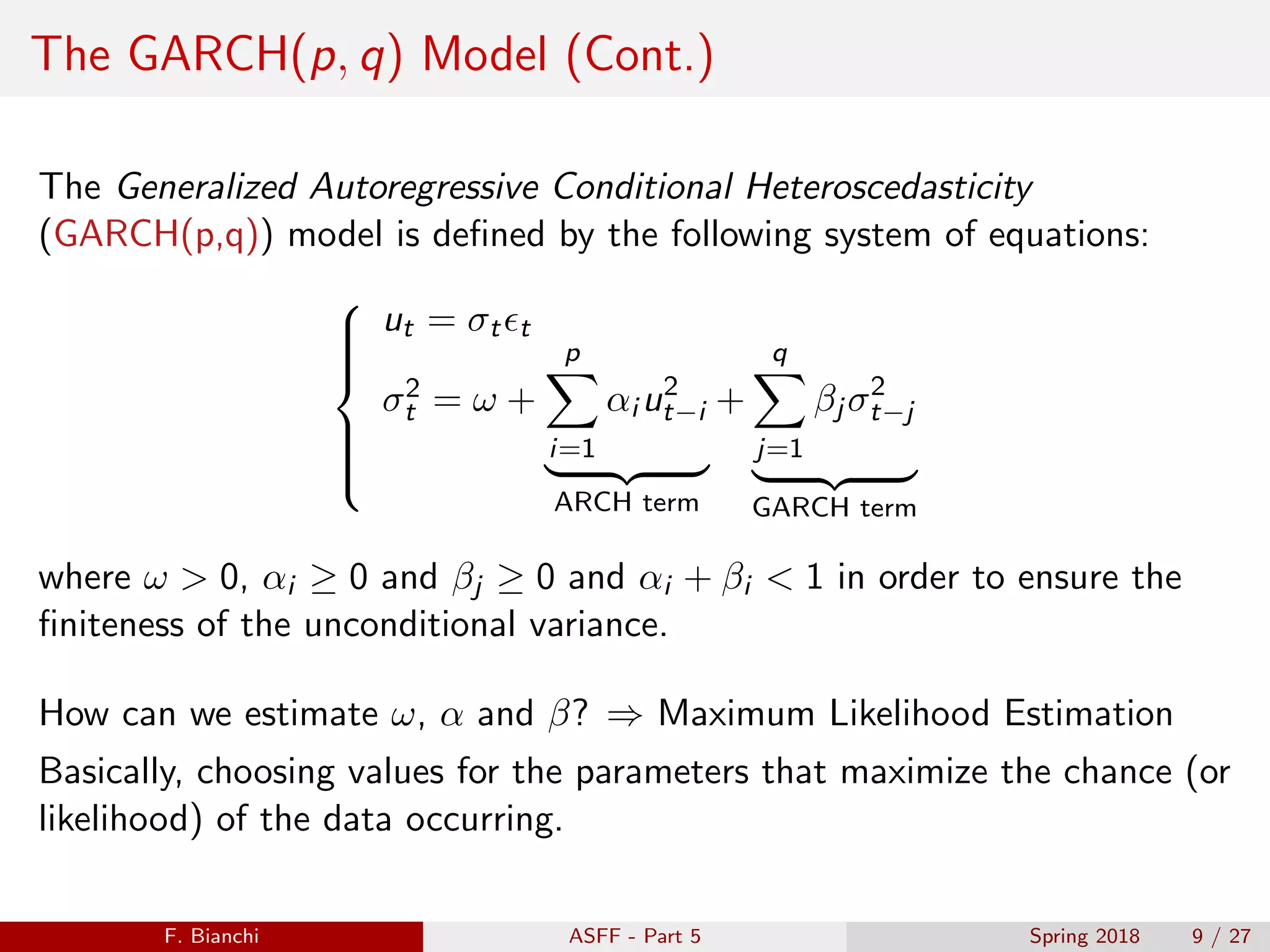 Arch & Garch Processes | PDF