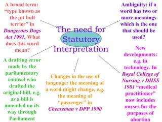Statutory Interpretation - approaches and rules applied | PPT
