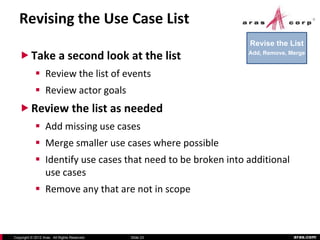 Aras and Developing Deployment Use Cases and Requirements | PDF