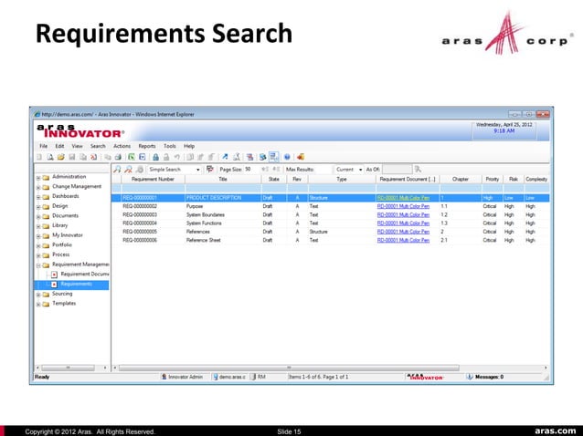 Aras PLM Requirements Management | PDF