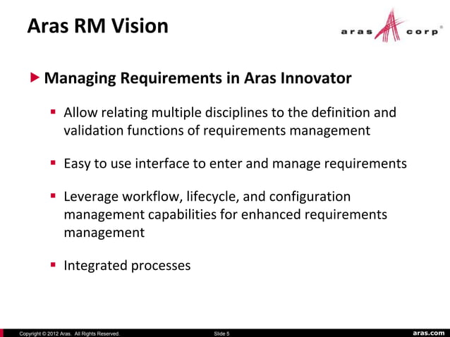 Aras PLM Requirements Management | PDF