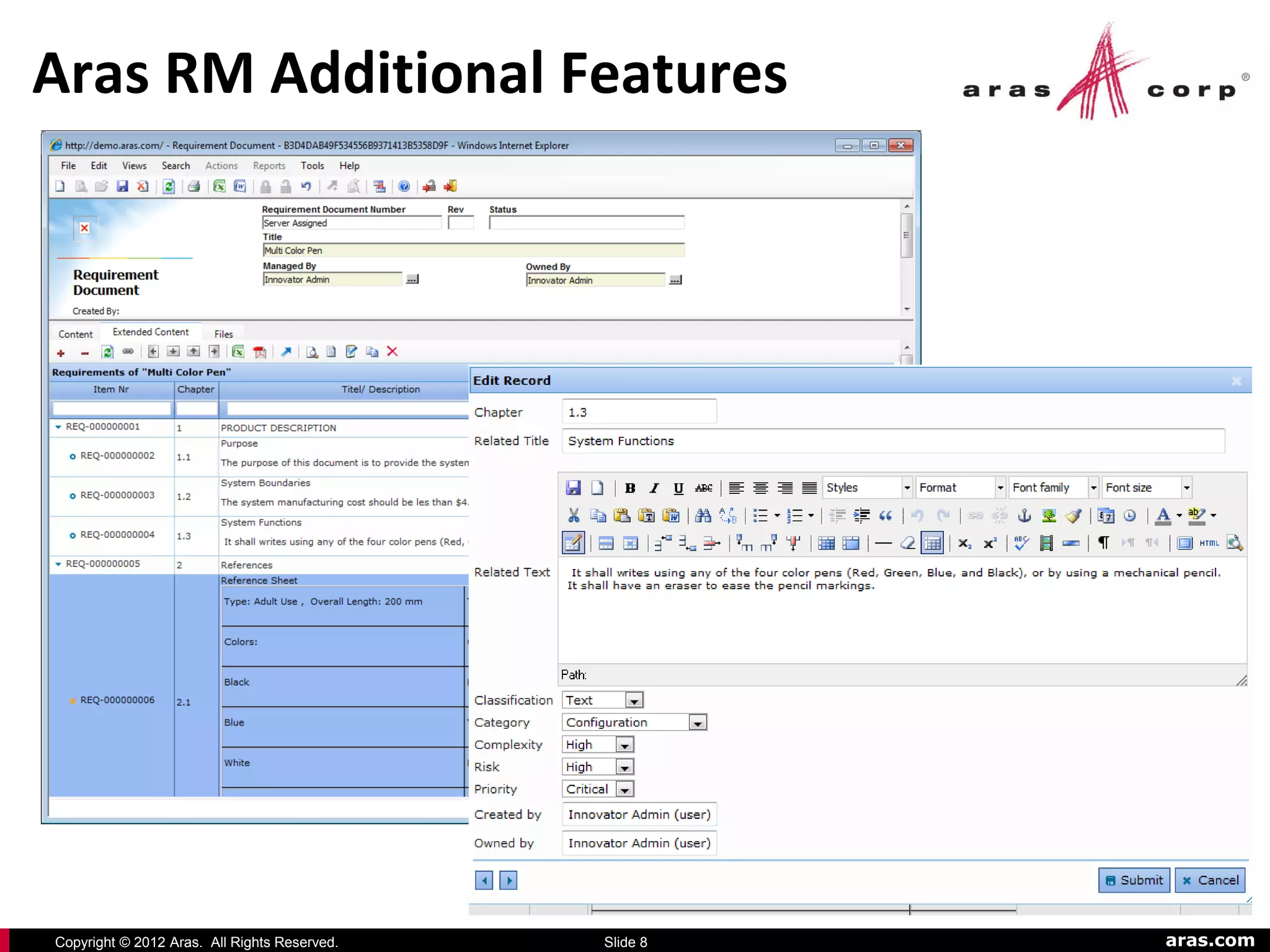 Aras PLM Requirements Management | PDF