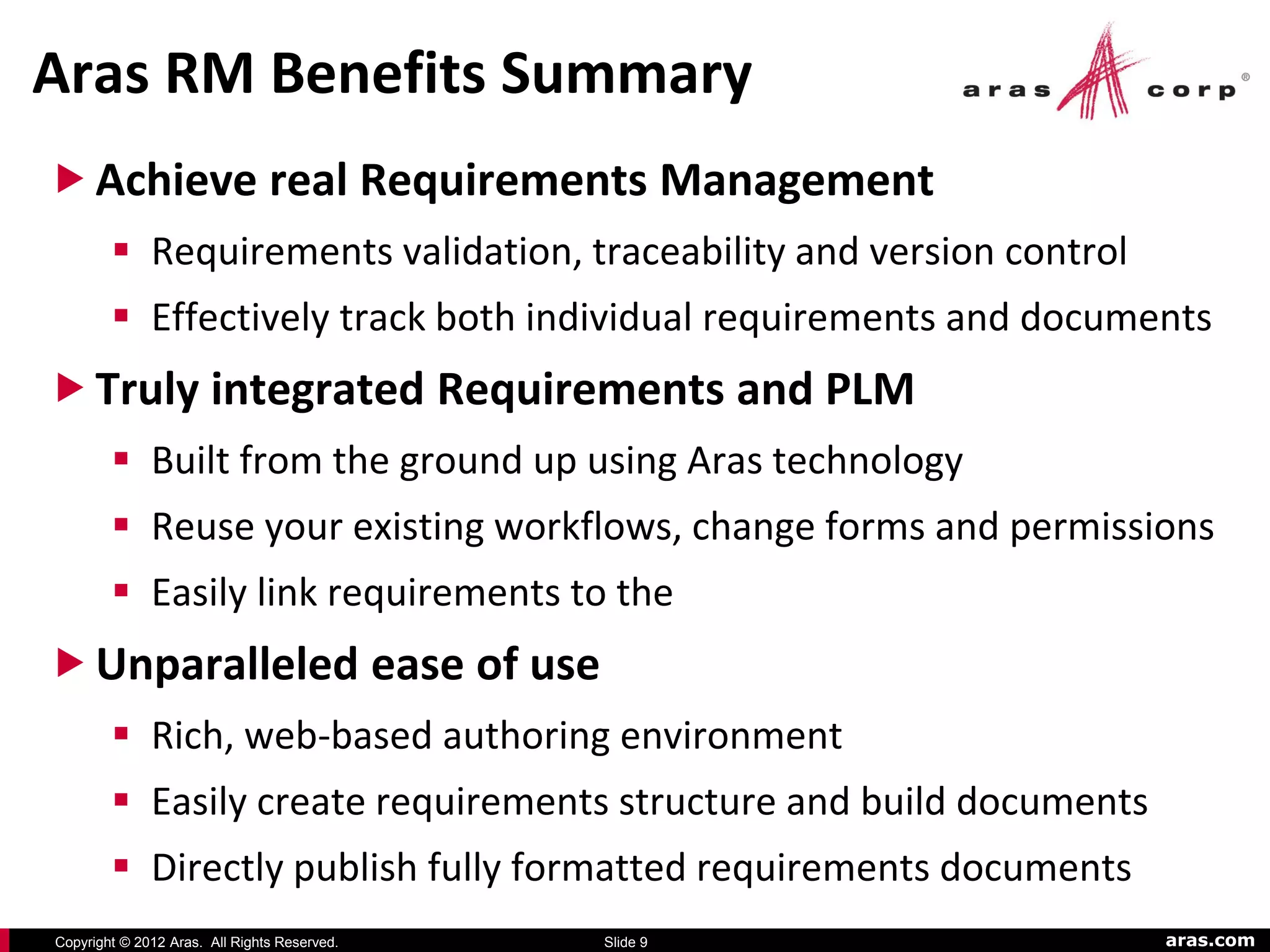 Aras PLM Requirements Management | PDF