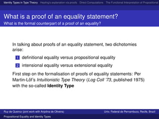 Propositional Equality and Identity Types | PDF