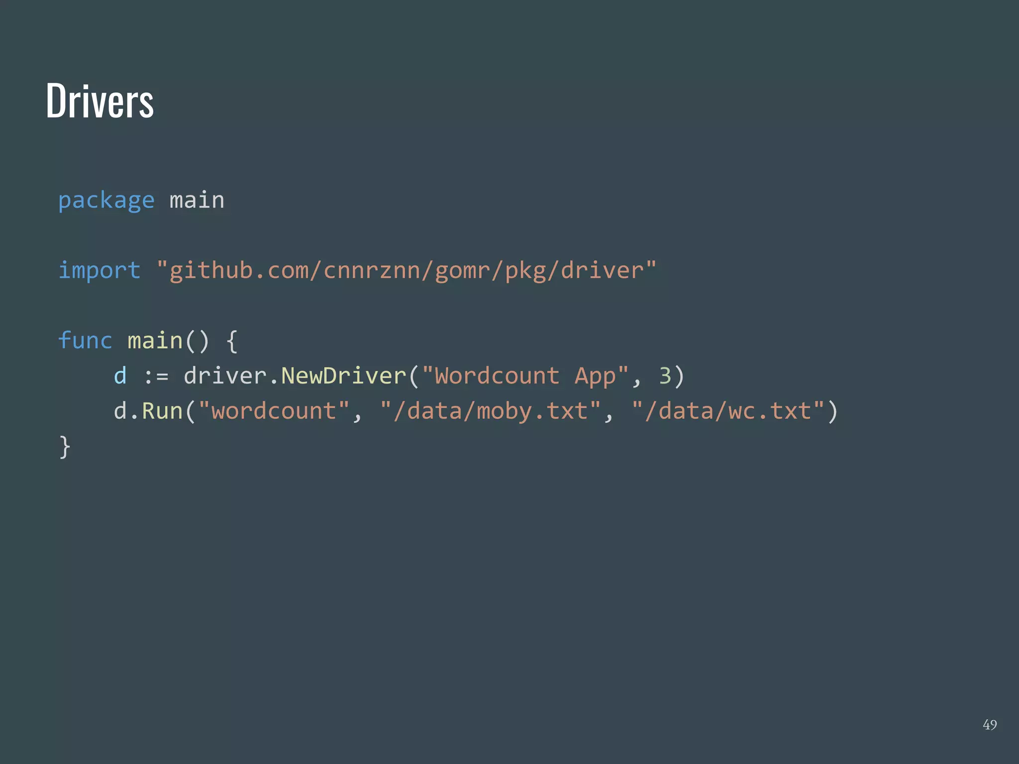 GoMR: A MapReduce Framework for Go | PPT