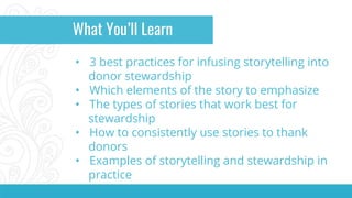 Donor Stewardship That Tells A Story | PPTX