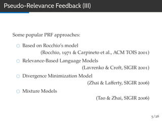 Efficient Pseudo-Relevance Feedback Methods for Collaborative Filtering ...