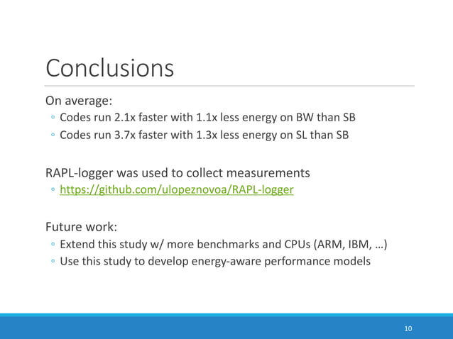 Exploring performance and energy consumption differences between recent Intel processors | PPT