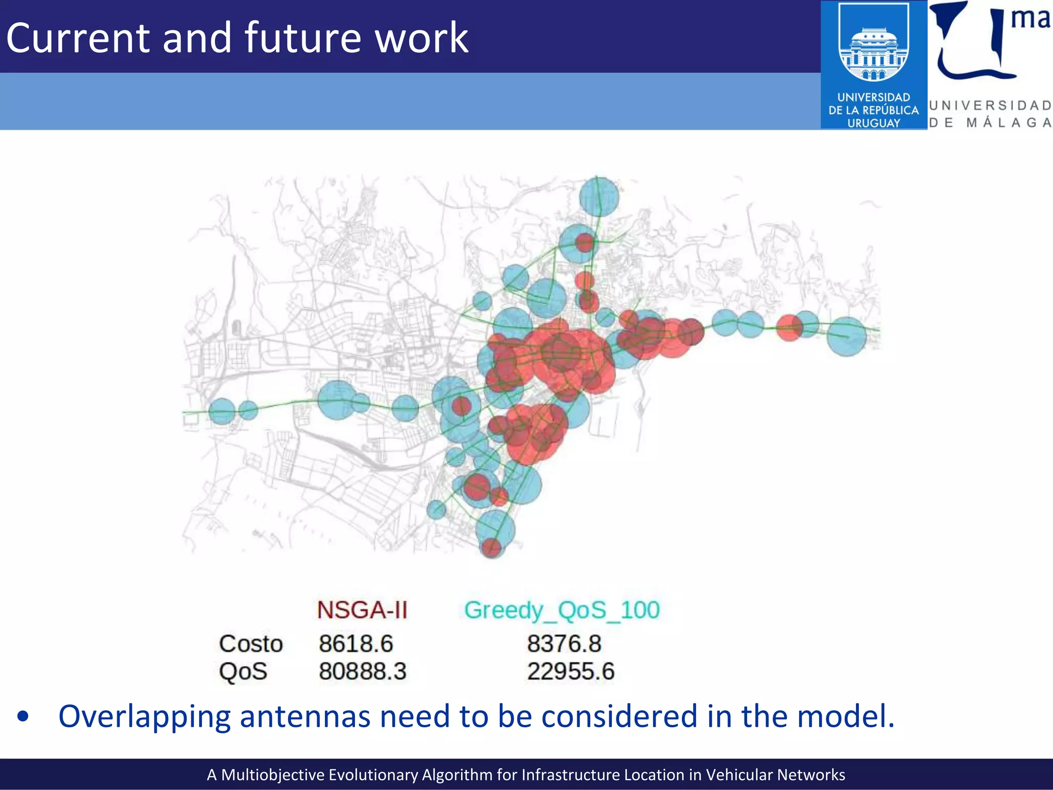 A Multiobjective Evolutionary Algorithm For Infrastructure Location In Vehicular Networks Ppt