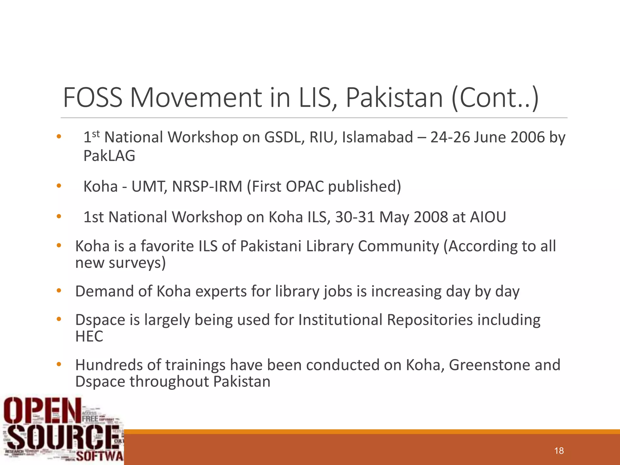 Free and Open Source Software Movement in Libraries of Pakistan | PPT