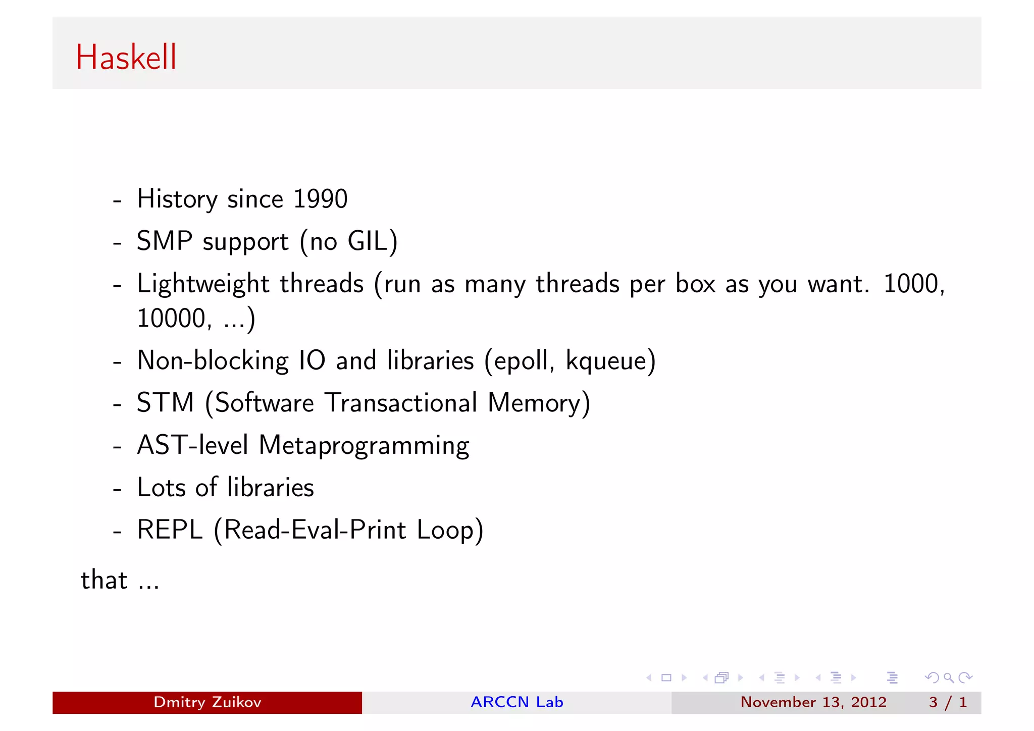 Haskell-related part of speech in ONLab | PPT